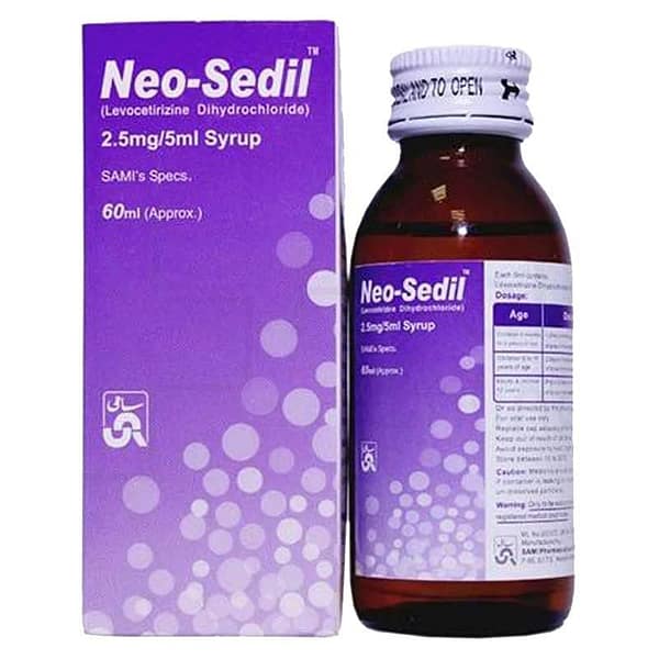 Neo-Sedil 2.5/ml Syrup 60 ml - Uses, Formula, Side Effects
