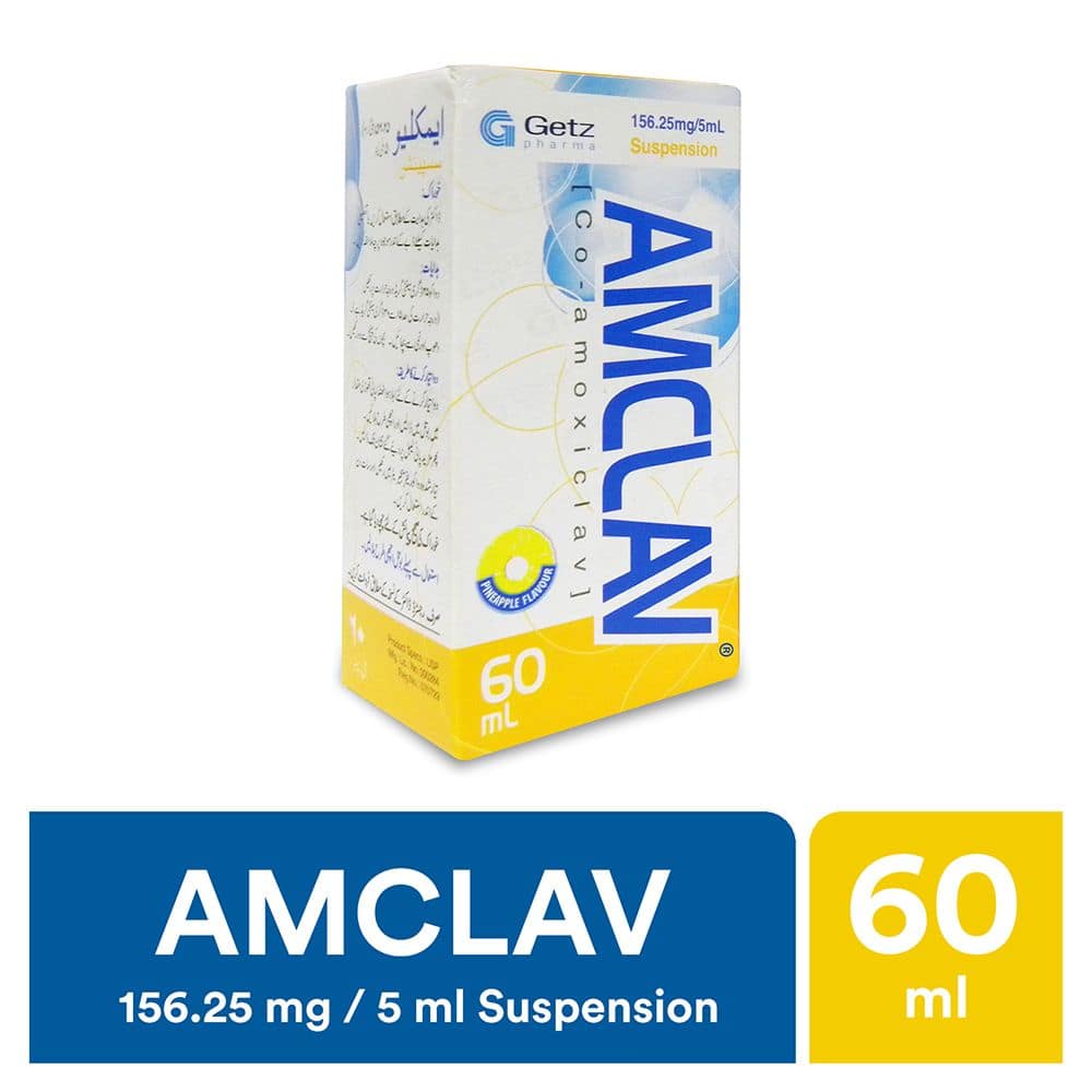 Amclav-DS 312.5mg/5ml Suspension 60 ml - Uses, Formula, Side Effects