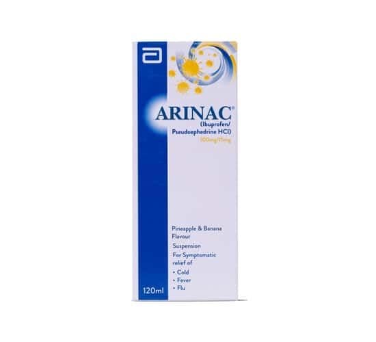Arinac 100mg+15mg/5ml Suspension 120 ml - Uses, Formula, Side Effects