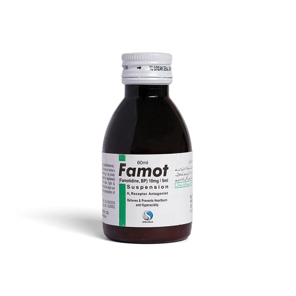 Famot 10mg/5ml Suspension 60 ml - Uses, Formula, Side Effects