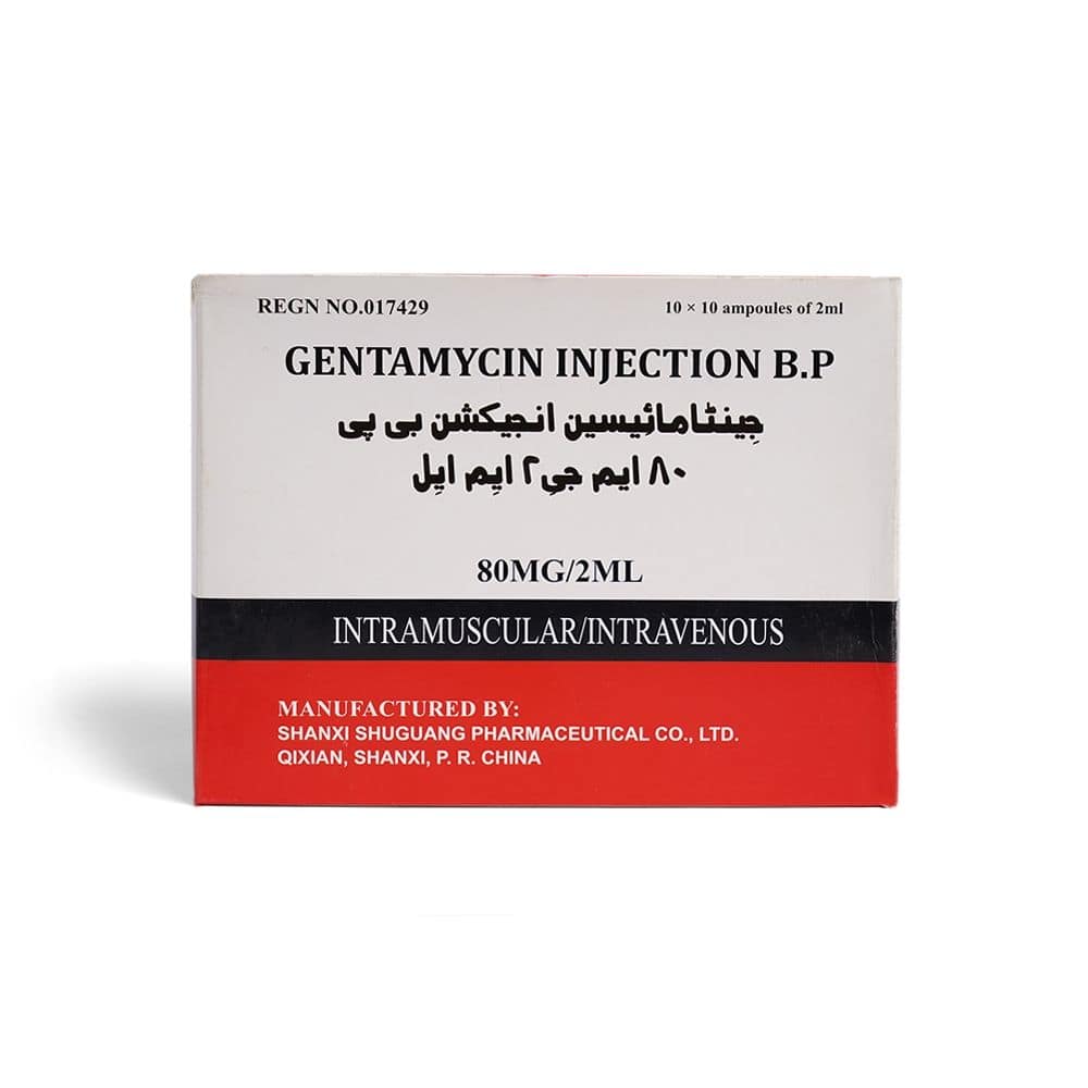 Gentamycin 80mg/2ml Injection 1 amp - Uses, Formula, Side Effects