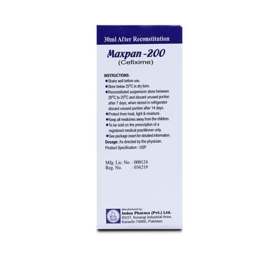 Maxpan 200mg/5ml Suspension 30 ml - Uses, Formula, Side Effects