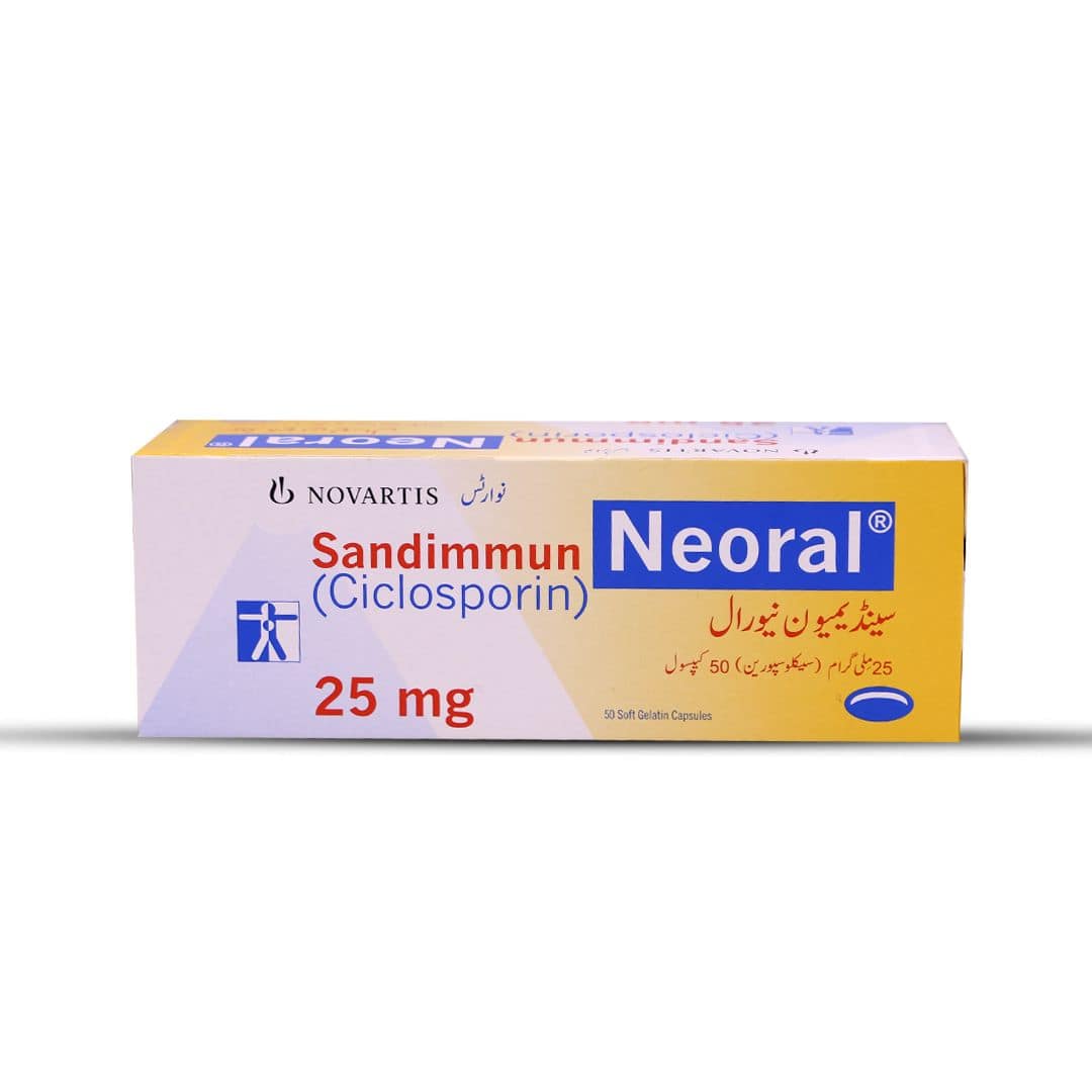 Sandimmun Neoral 25mg Capsule 5 'S - Uses, Formula, Side Effects